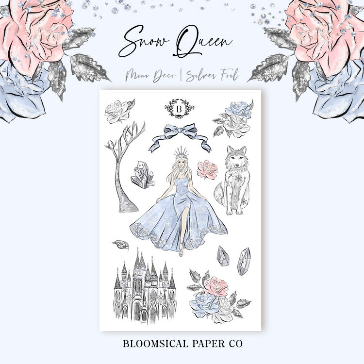 Snow Queen Mini Deco Sticker Sheet Silver Foil – Bloomsical Paper Co