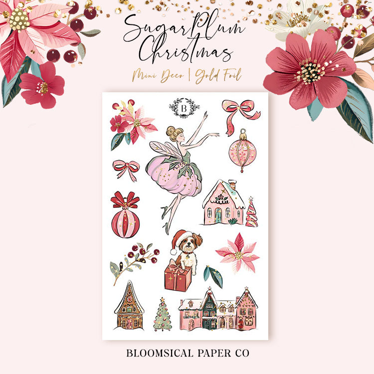 Sugar Plum Christmas Mini Deco Sticker Sheet Gold Foil – Bloomsical ...