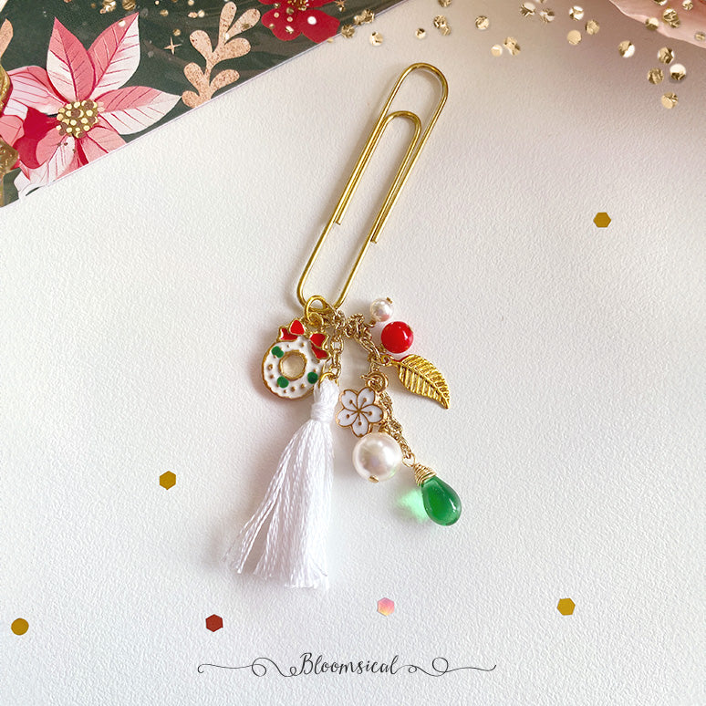 Christmas Wreath Handcrafted Charms Paper Clip Planner Charm Accessori ...