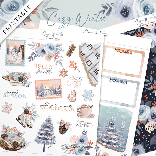 Cozy Winter PRINTABLE Stickers for Journaling & Planner Decoration ...