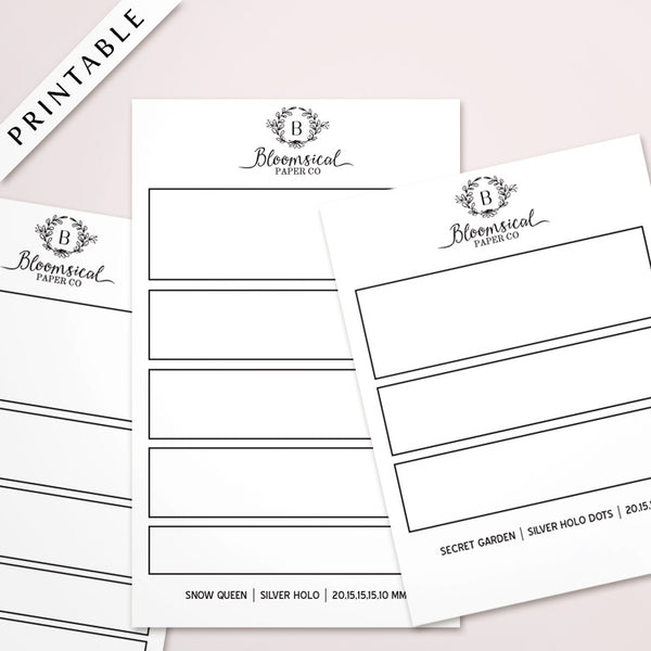 Printable Washi Swatch Template FREE – Bloomsical Paper Co