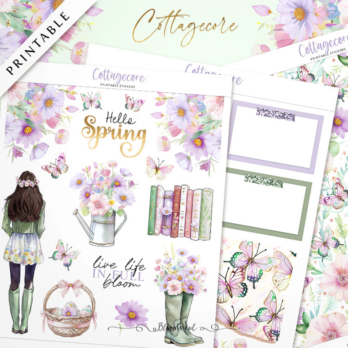 Cottagecore PRINTABLE Stickers for Journaling & Planner Decoration ...